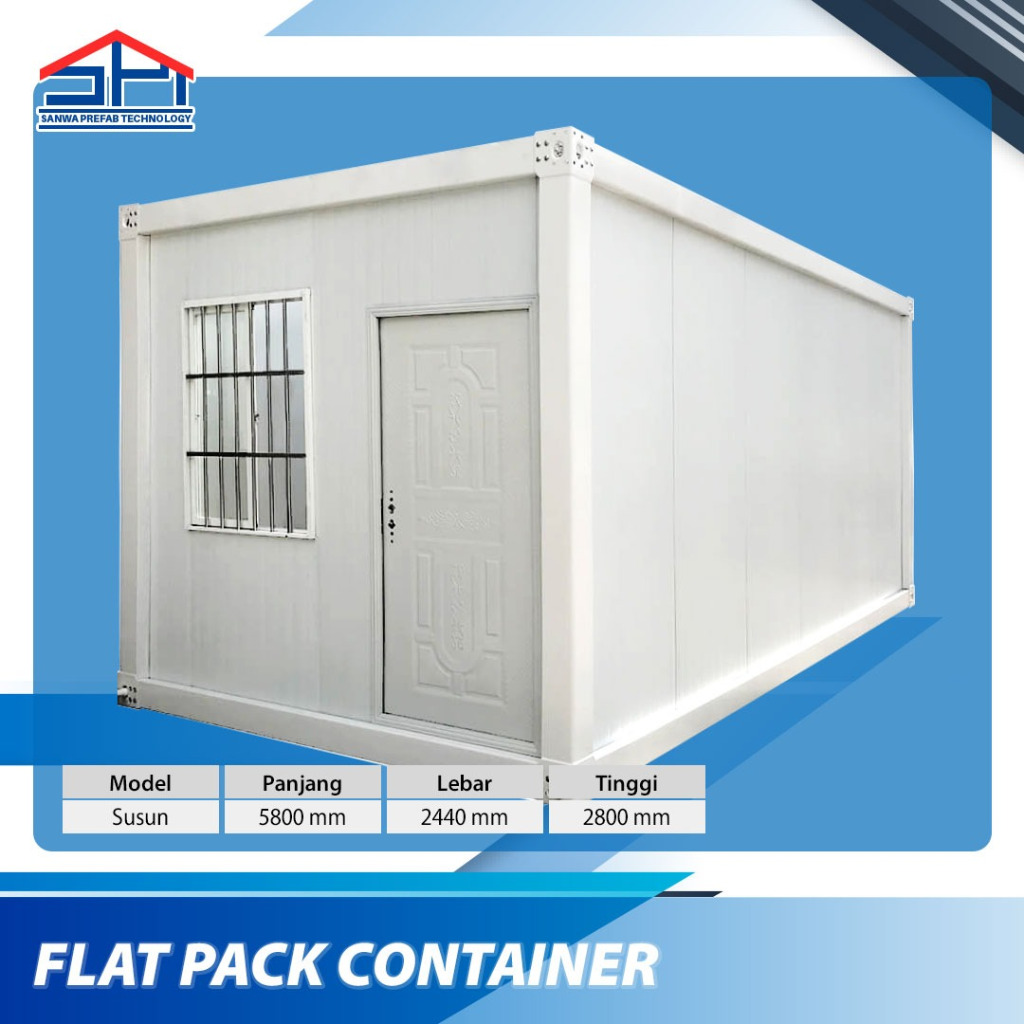 Jual Sanwa - Flat Pack Container/Kontainer Struktur House Modular Office Knockdown Termurah ...