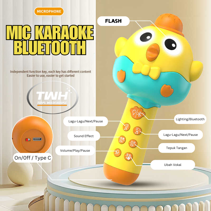 Jual MIC KARAOKE ANAK BLUETOOTH CANGGIH MODEL TERBARU CHICKEN VERSION ...