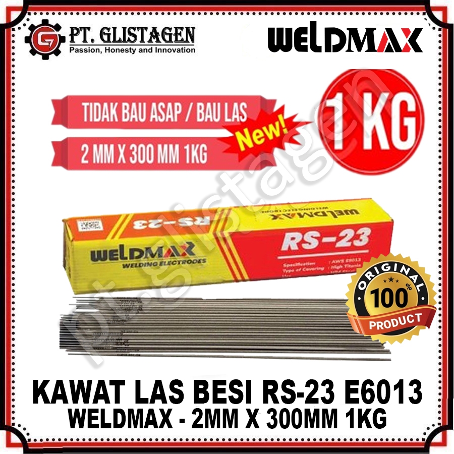 Jual WELDMAX RS23 2mm 1KG Kawat Las Elektroda Welding RS23 E6013 | Shopee Indonesia
