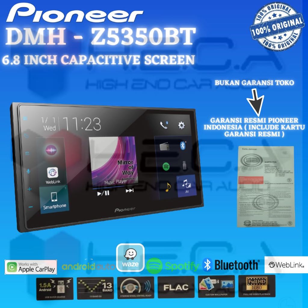 Jual Pioneer DMH-Z5350BT Head Unit Double Din DMH Z5350 BT Tape Audio Mobil | Shopee Indonesia