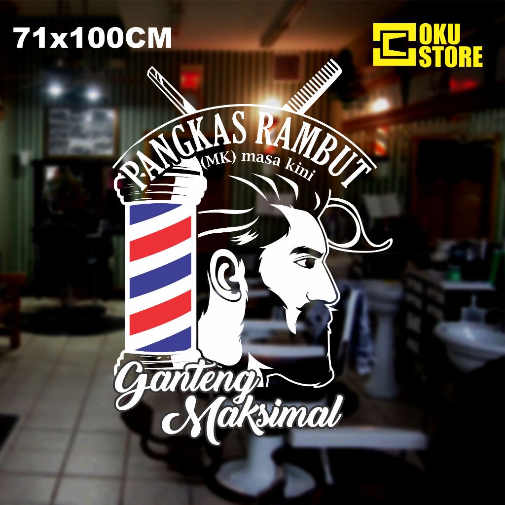 Jual Custom Sticker 85 Cutting Sticker CUSTOM PANGKAS RAMBUT BARBERSHOP ...