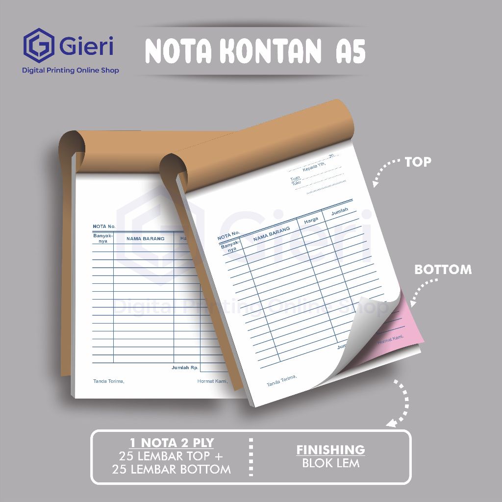 Jual Gieri - Nota Kontan 2 Fly / Nota Ukuran 14,8 cm x 21 cm | Shopee ...