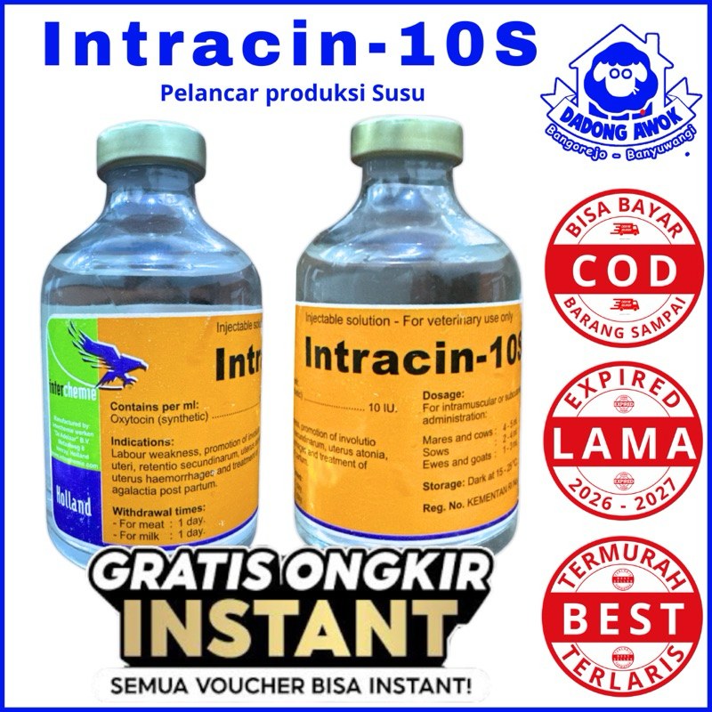 Jual INTRACIN 10S 50ml Hormon Perangsang Kontraksi Uterus dan Kelenjar ...