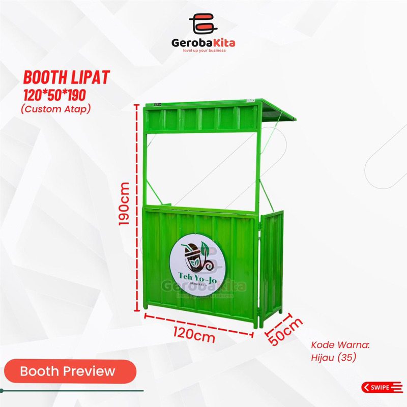 Jual Booth Lipat Hollow 120x50x190 Custom Atap | Shopee Indonesia