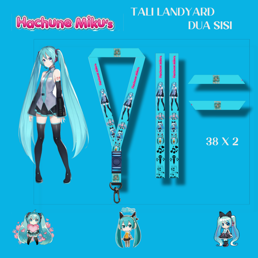 Jual STRAP LANYARD ID CARD Hachune Miku Gantungan Kunci Tali ID Card ...