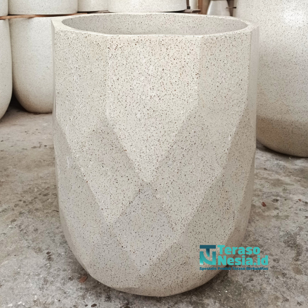 Jual Pot Terazzo Kapsul Motif/Pot Taman Indoor Outdoor Warna Putih ...