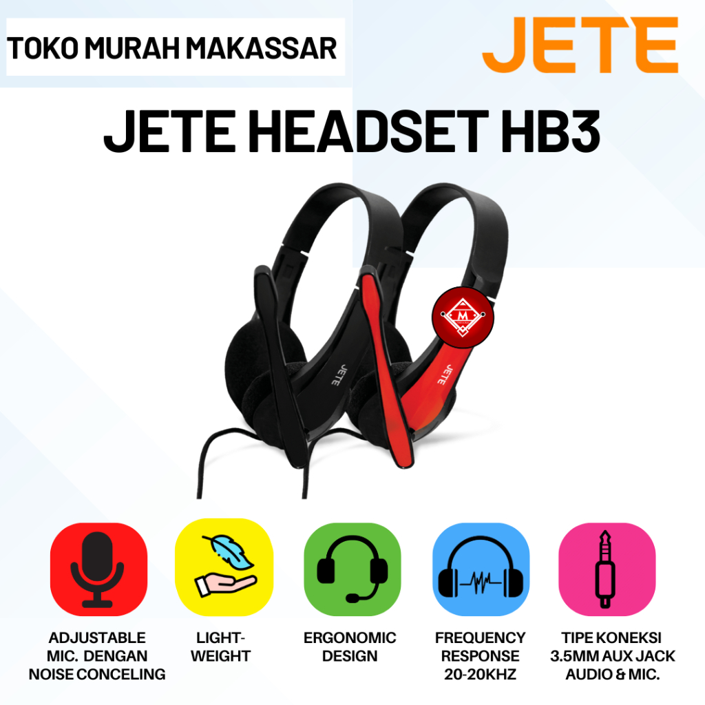 Jual Headset Jete HB3 - Headphone HB 3 With Microphone - Original ...