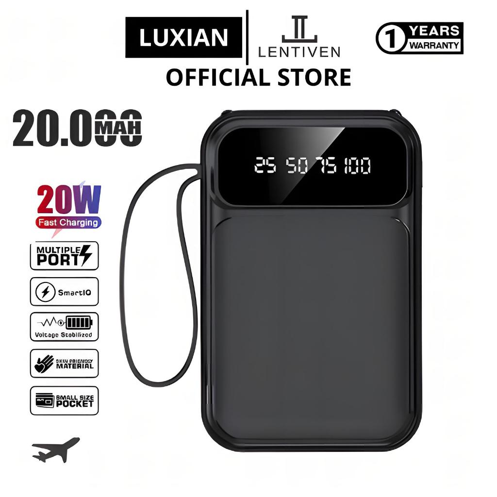 Jual LUXIAN LENTIVEN Powerbank 20000mAh Mini 4 Kabel Usb Screen Digital ...