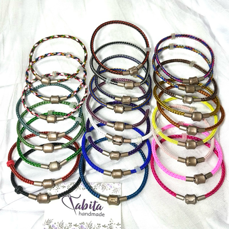Jual Gelang Tali kawat waterproof Dewasa pengunci copper gelang charm ...