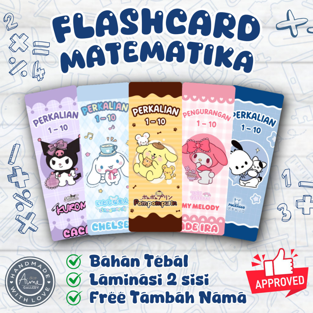 Jual KARTU PERKALIAN FLASHCARD PERKALIAN SANRIO FLASH CARD PERKALIAN ...