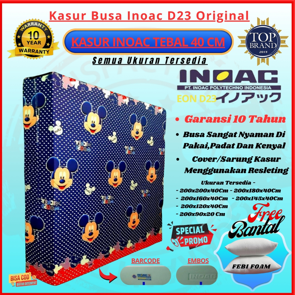 Jual INOAC Tebal 40 Cm,Kasur Busa INOAC Original EON Density 23,Garansi ...