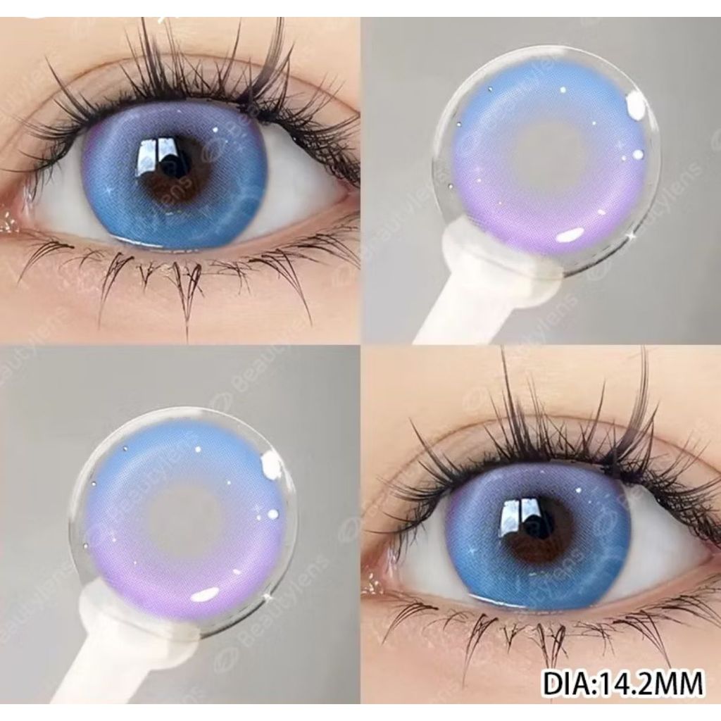 Jual RCS softlens cosplay gradasi orange biru ungu pink pemakaian 6 ...
