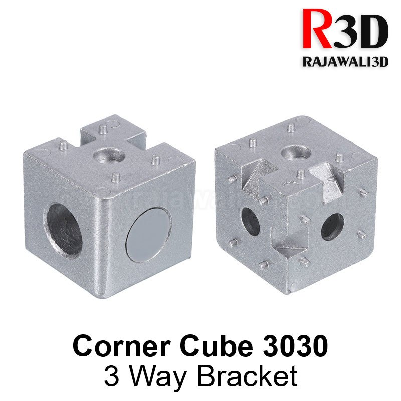 Jual Aluminium Profile Cubic / Cube Corner Bracket Sudut Kotak With Cap ...