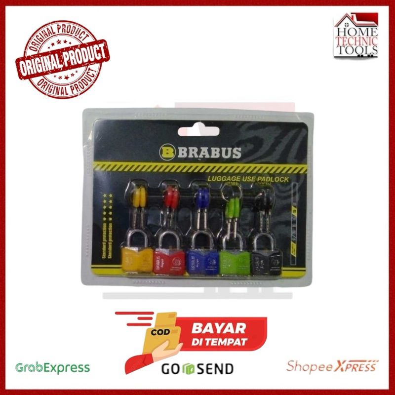 Jual Set Gembok Koper BRABUS (5 PCS) GEMBOK KOPER WARNA WARNI | Shopee ...