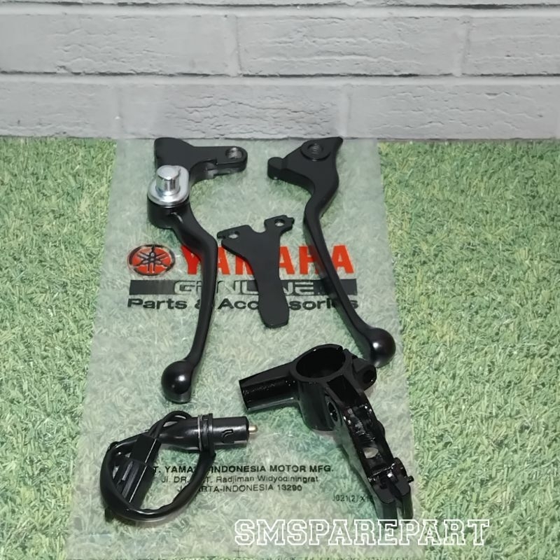 Jual ( Hitam ) handle rem kanan kiri + swit rem + dudukan spion kiri ...