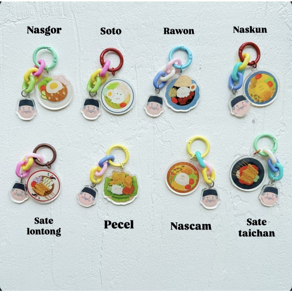 Jual MENTOL ART Indonesian Food Keychain / Bag Charm / Gantungan Kunci ...