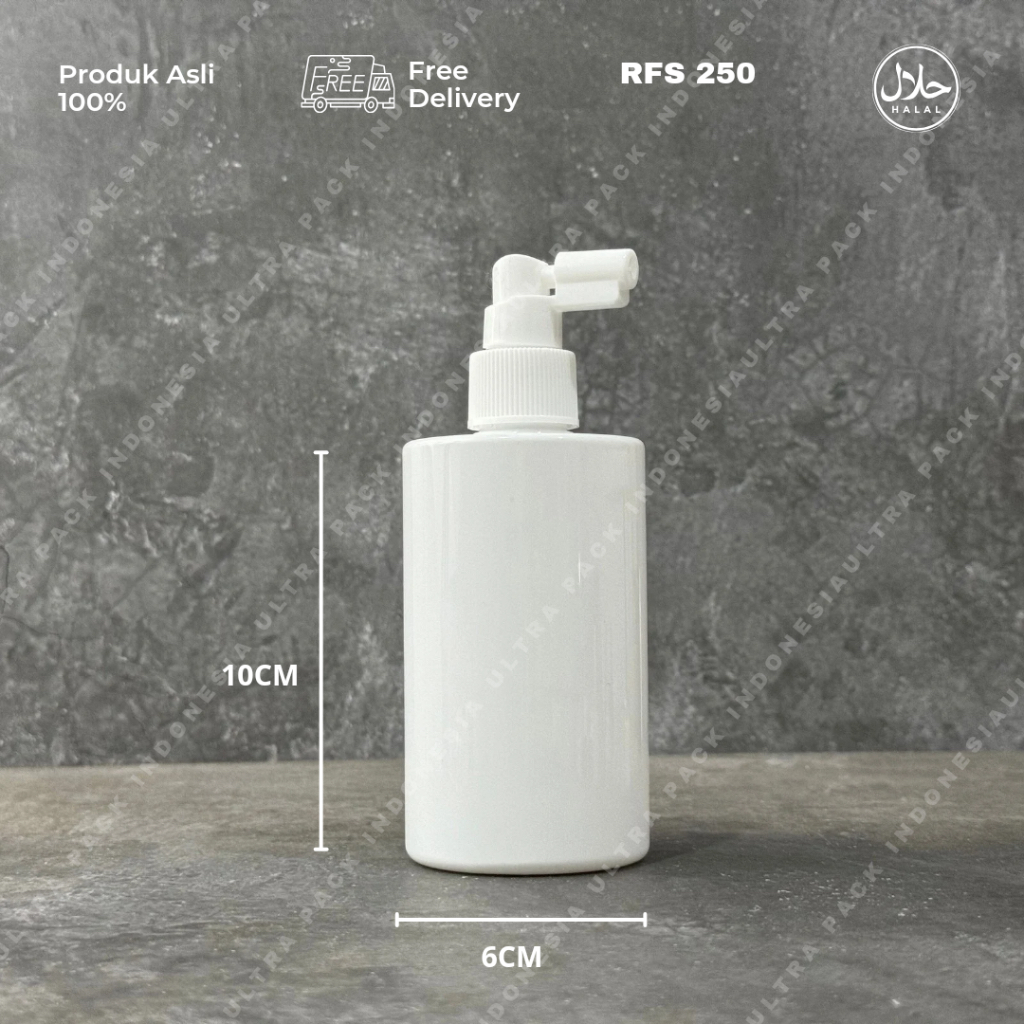 Jual KEMASAN BOTOL NOZZLE SPRAY - BOTOL PET RFS 250ML PUTIH + SPRAYER LONG ACTUATOR PUTIH ...