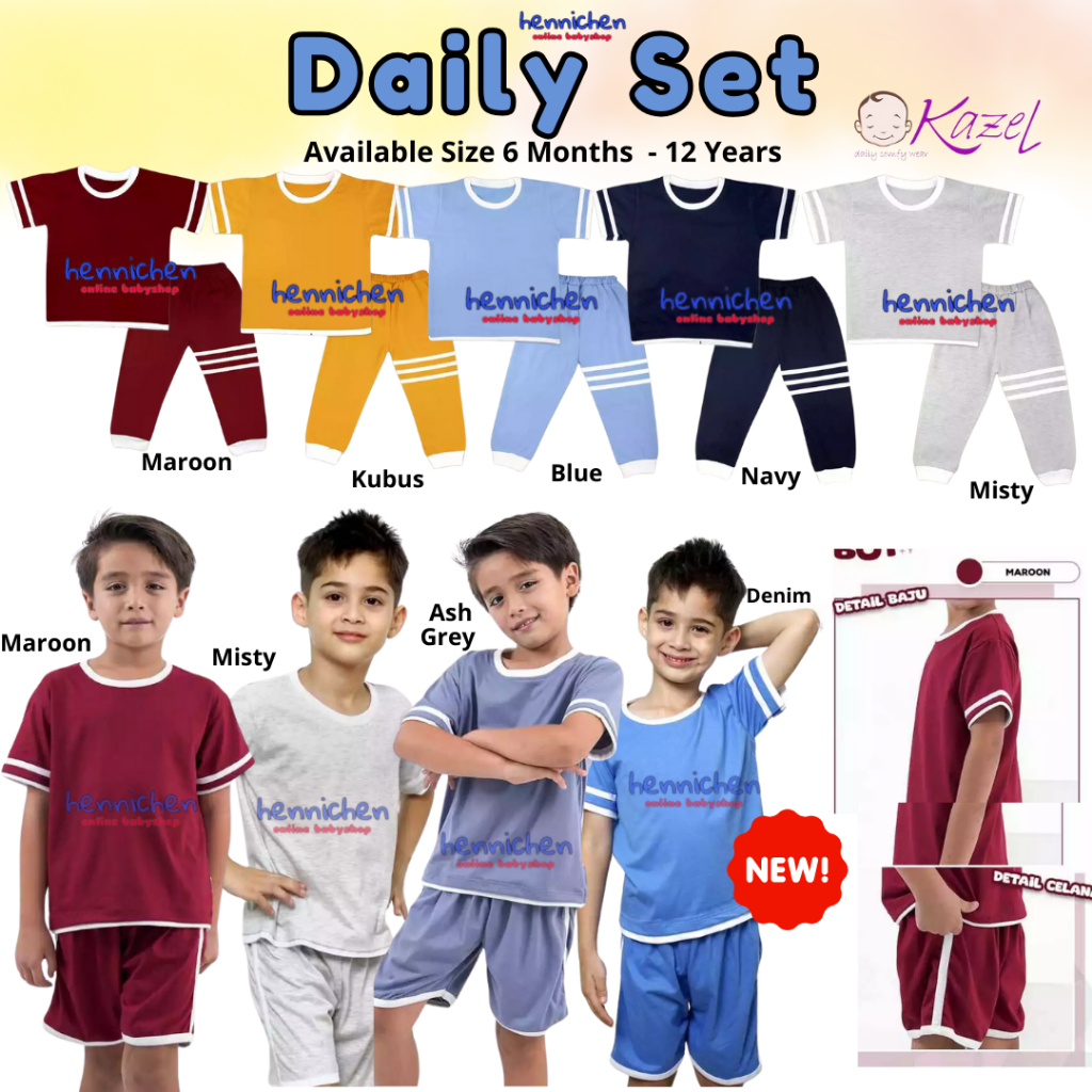 Jual Kazel Daily Set 1-12 Tahun Setelan Sporty / Setelan Training Anak Unisex x Zebe Playset ...
