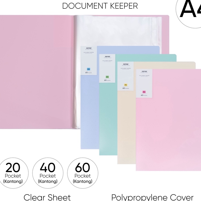 Jual HJ6 Document Keeper Clear Holder Map File Dokumen Folder Joyko DK ...