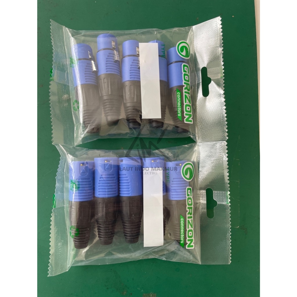Jual 5 BUAH JACK / SOCKET XLR PLASTIK MERK GORIZON 5 WARNA 5 BUAH JACK ...