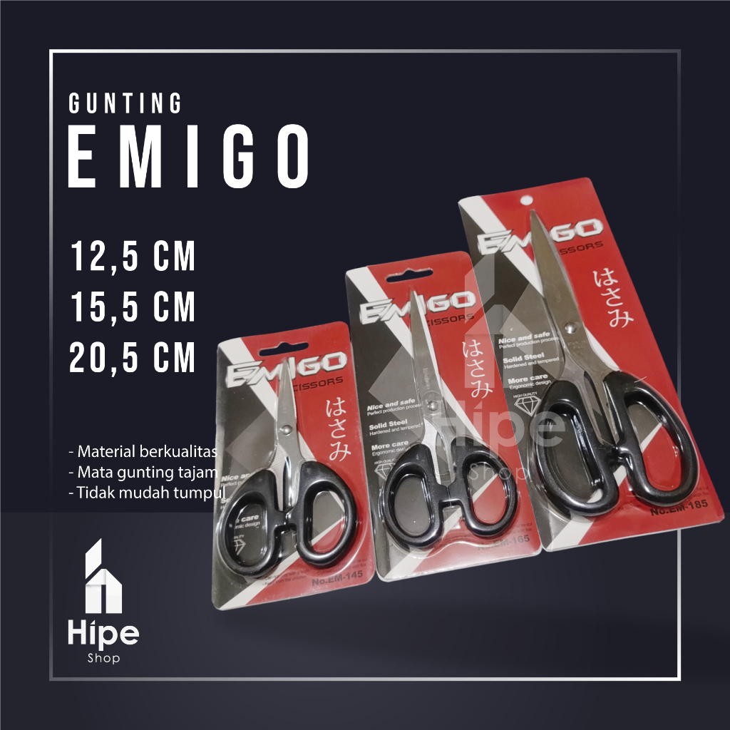 Jual Gunting Emigo berbagai ukuran / Gunting tajam Kecil Sedang Besar ...