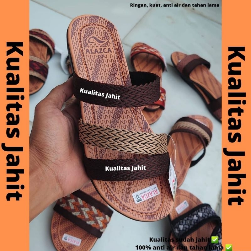 Jual sandal rajut wanita terbaru kwalitas sudah jahit 100% tahan air ...