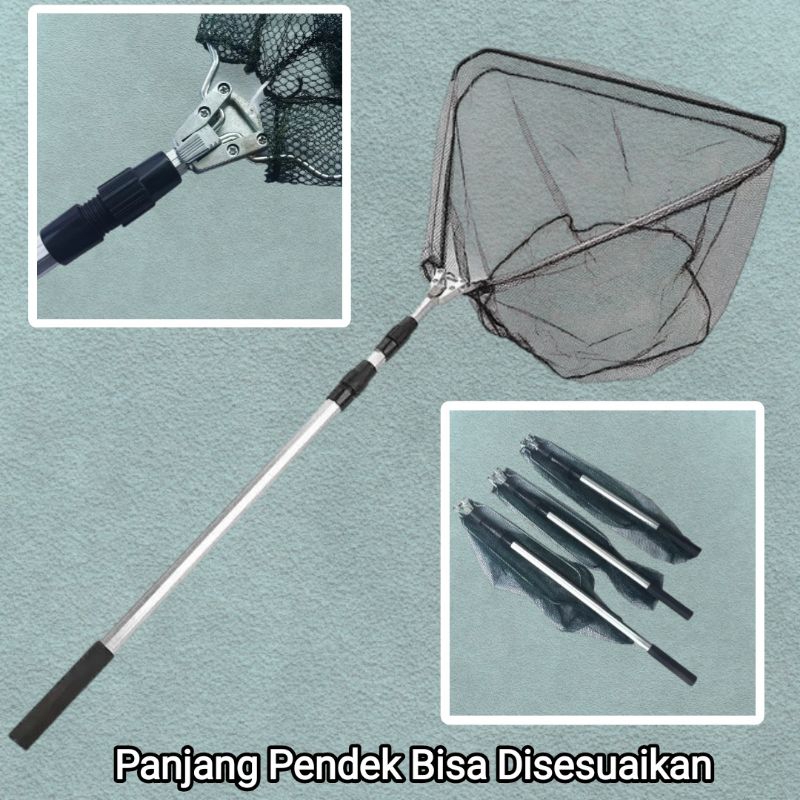 Jual COD Serokan Jaring Ikan Telescopic Net Aluminium - Silver | Shopee ...