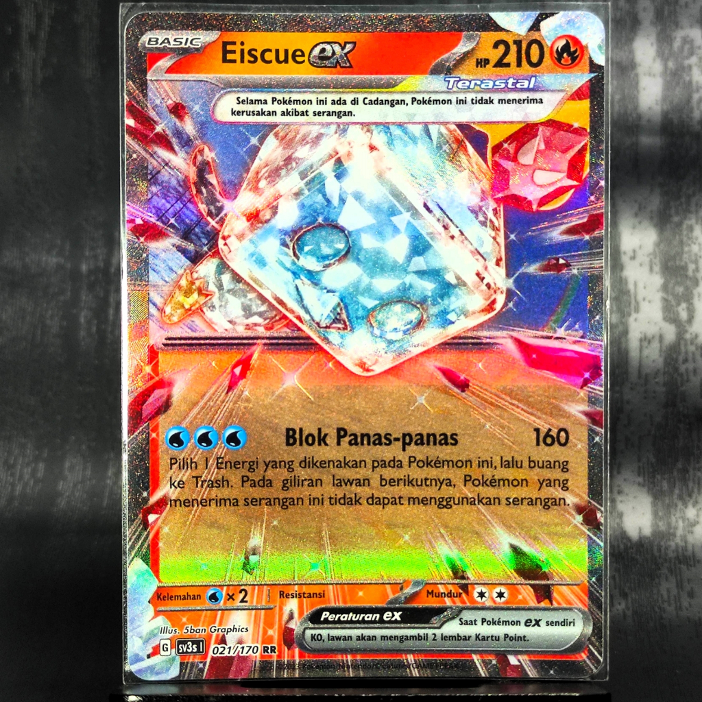 Jual Eiscue ex EX RR TERASTAL Pokemon sv3s Kilau Hitam - API - KARTU TCG INDONESIA ( Sleeve ...
