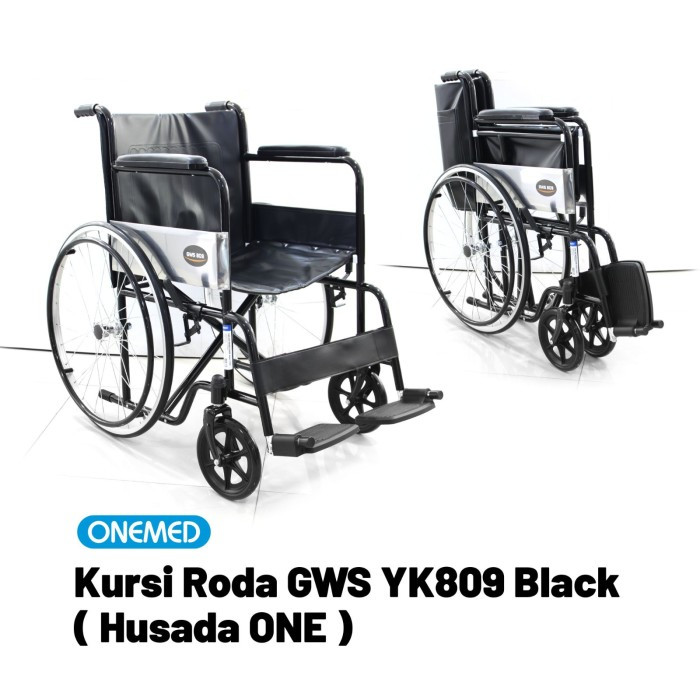 Jual Onemed Kursi Roda GWS YK809 Black / Kursi Roda Spirit One Chrome ...