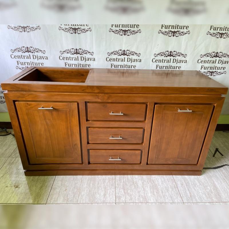 Jual Bufet Meja Wastafel Kayu Jati Buffet Kompor Lemari Dapur Piring ...