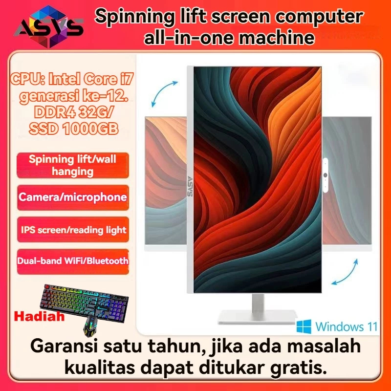 Jual (Stok Tersedia) Komputer All-in-One ASVS baru dengan layar putar ...