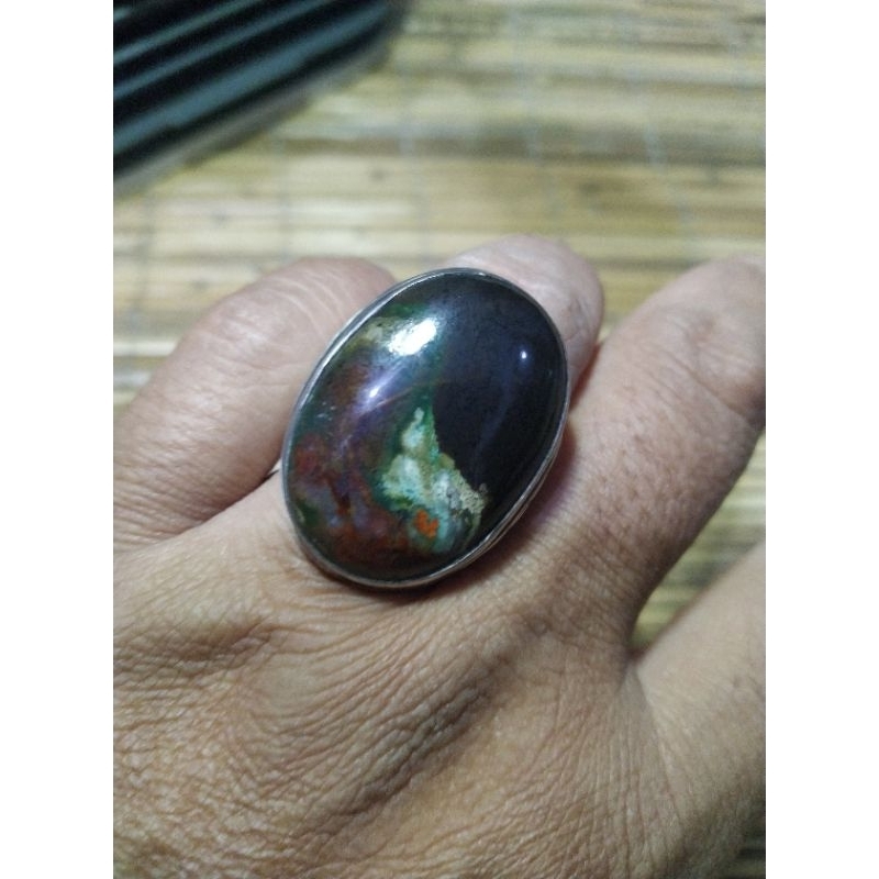 Jual Batu Garut Pancawarna Edong klasik istimewa Natural Ring Perak ...