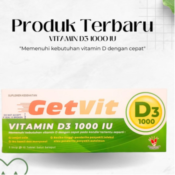 Jual VITAMIN GETVIT D3 1000 IU , MEMENUHI KEBUTUHAN VITAMIN D DENGAN ...