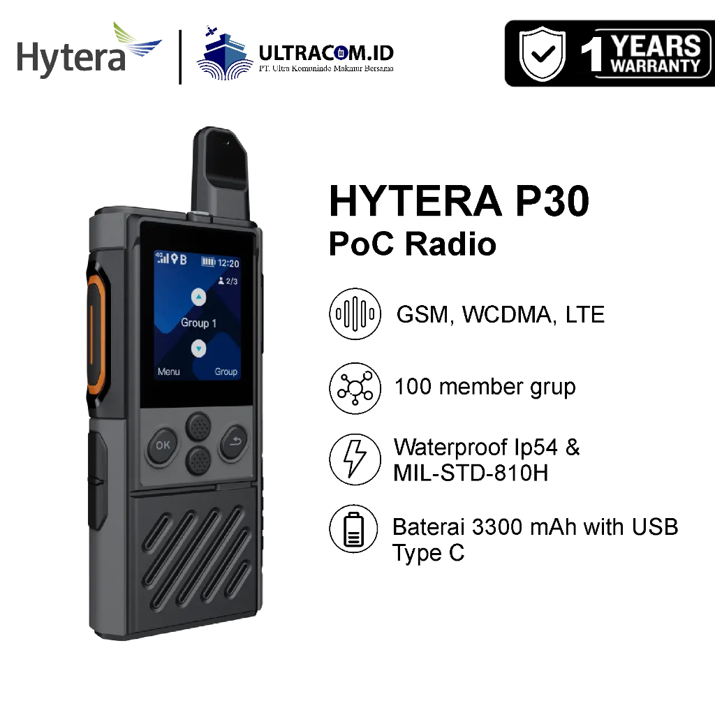 Jual HYTERA P30 P 30 HT POC Radio Handy Talky GSM LTE Original Garansi Resmi 1 Tahun | Shopee ...