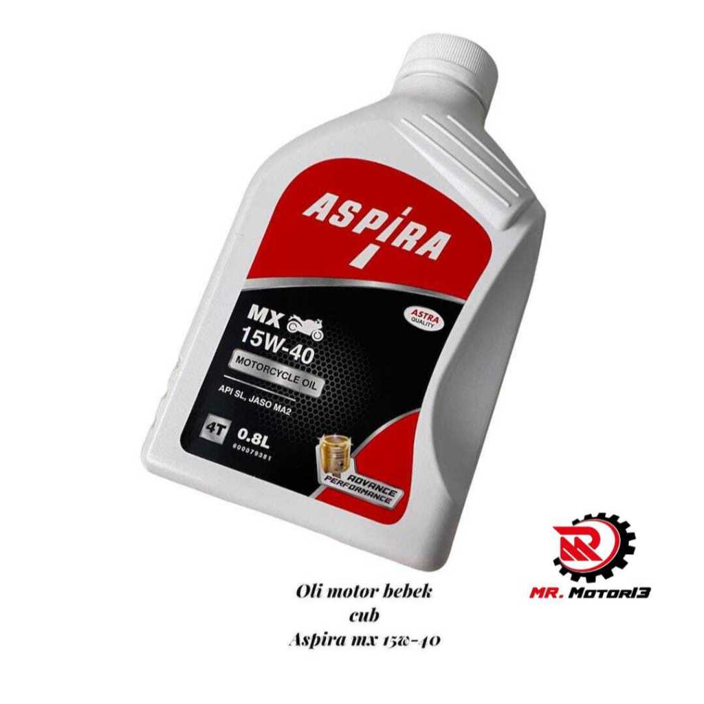 Jual Oli Motor Bebek Cub Non Matic 15W-40 Aspira Oil 0,8L | Shopee ...