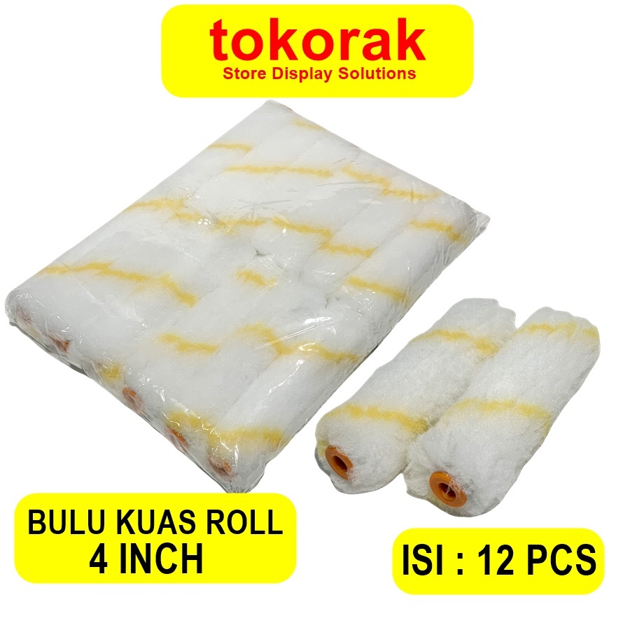 Jual BULU KUAS ROLL KAPAL REFILL 4 INCH ISI 12 PCS PAINT ROLLER 4" ISI ...
