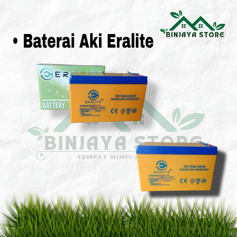 Jual Baterai Aki Eralite 12V 10AH / 20 HR || BINJAYA STORE || [BACA ...