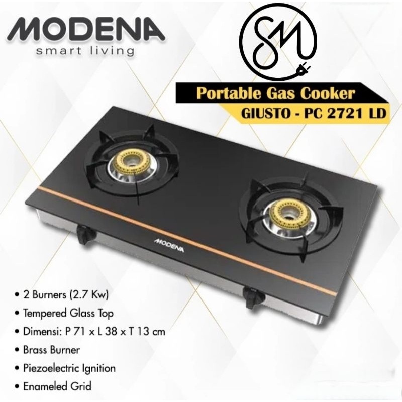 Jual Kompor Gas Modena PC 2721 L Portable 2 tungku PC2721L LD | Shopee ...