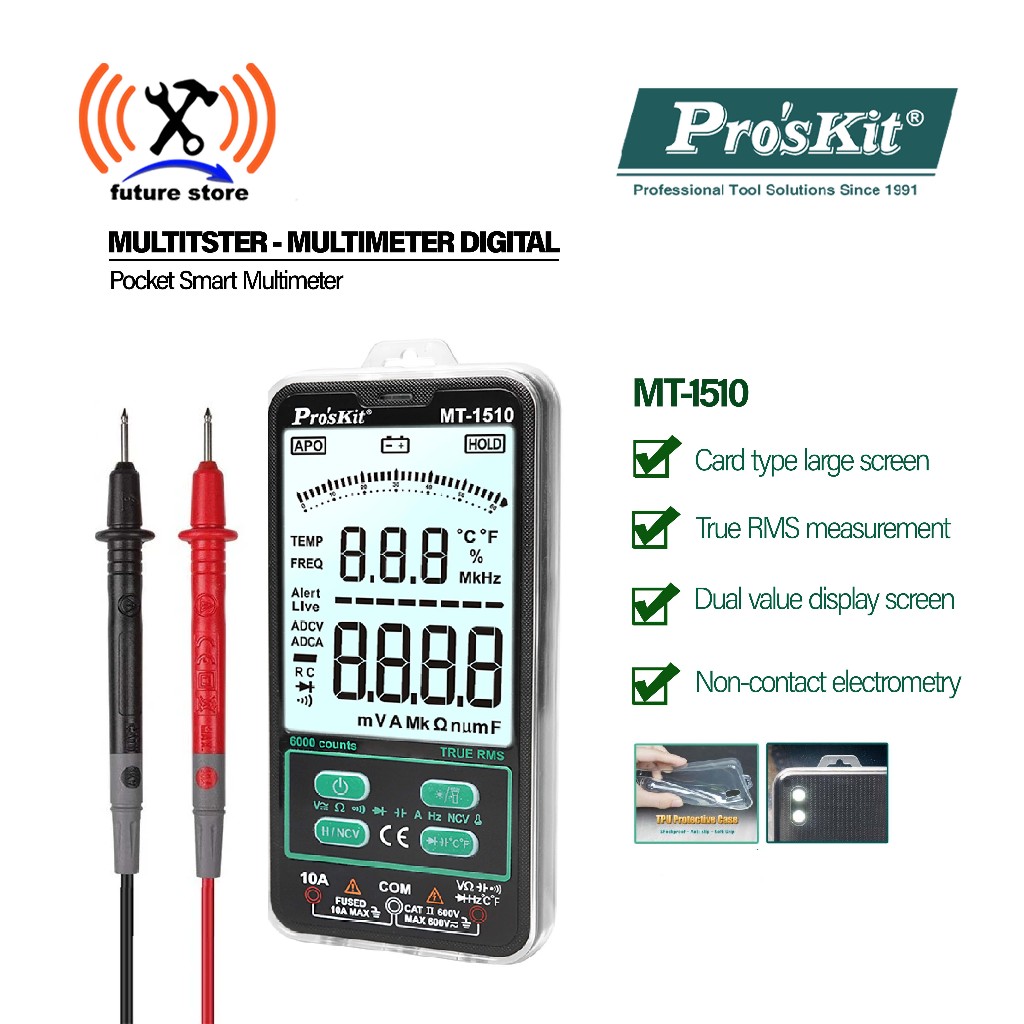 Jual Proskit MT-1510 Multitester Digital Pocket Smart Multimeter ...