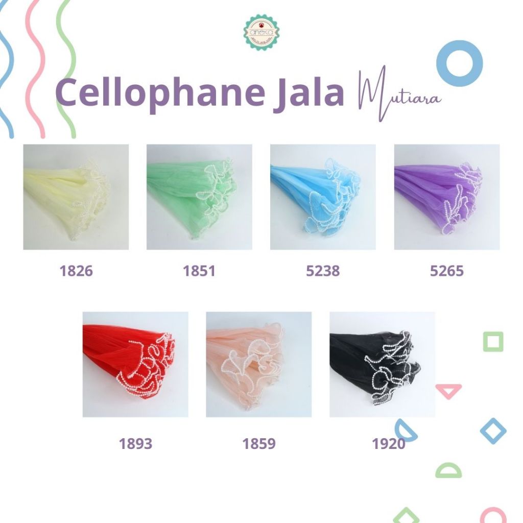 Jual ANEKA - [ ROLL ] Kain Jala Cellophane Buket Bunga Gelombang ...