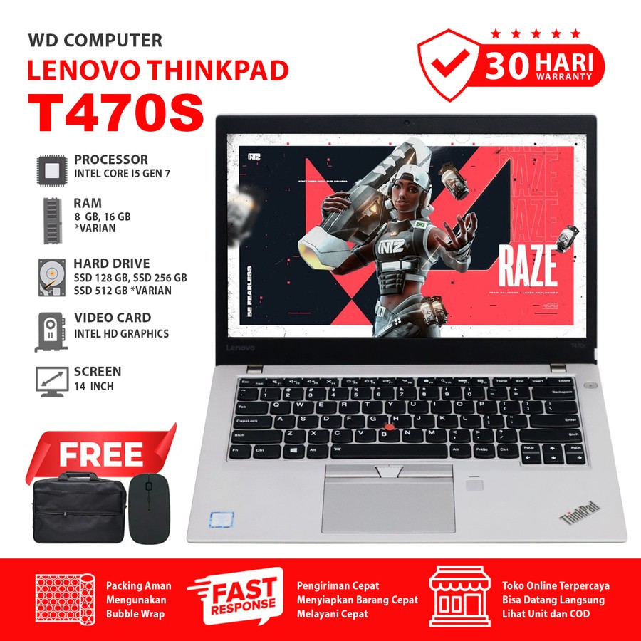 Jual Lenovo Thinkpad T470S Slim I Core I5-7300U I Ram 12 Gb Ssd 1 TB ...