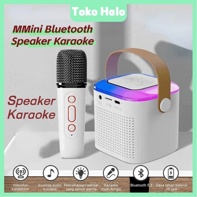 Jual Toko Halo Mini Speaker Bluetooth Karaoke Protable Set Mic Wireless ...