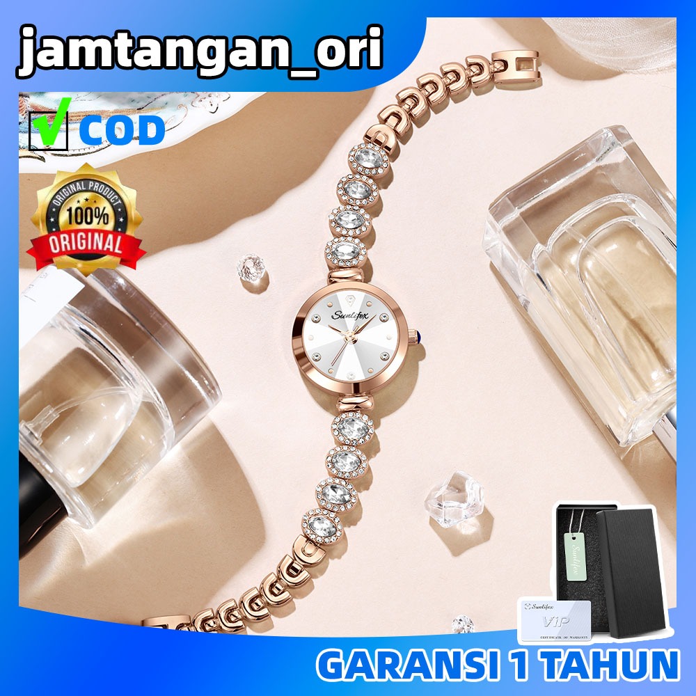 Jual Sunlifex Jam Tangan Wanita Rantai Anti Air Diamond Jam Gelang ...