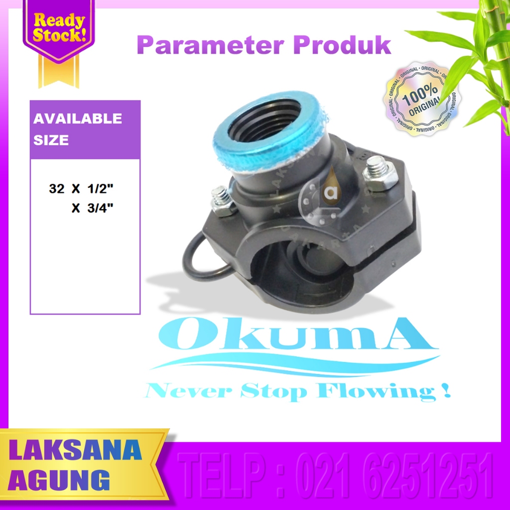Jual [Okuma] Clamp Saddle Hdpe 32 x 1/2" | Clamp Saddle 1 x 1/2" inch | Shopee Indonesia