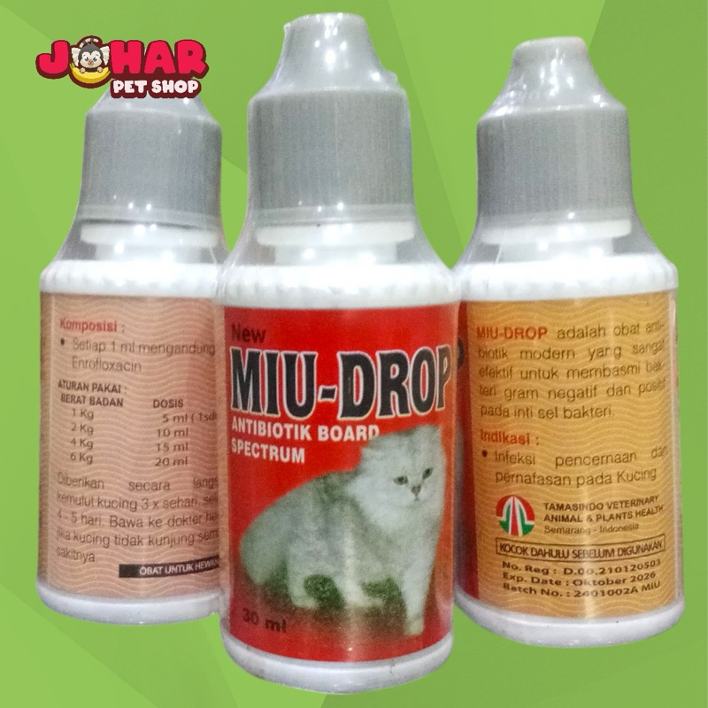 Jual Miu drop 30ml antibiotik tetes untuk kucing pencernaan pernafasan ...