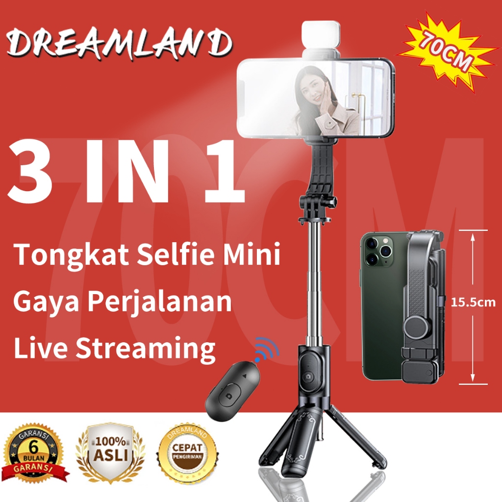 Jual DL Mini Tongsis Bluetooth Selfie Stick Tripod Mini Selfie Stick ...