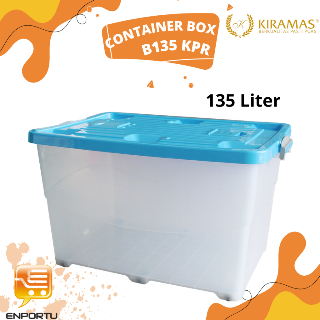 Jual KIRAMAS Container Box Plastik 135 Liter B135 KPR AR (Ada Roda ...