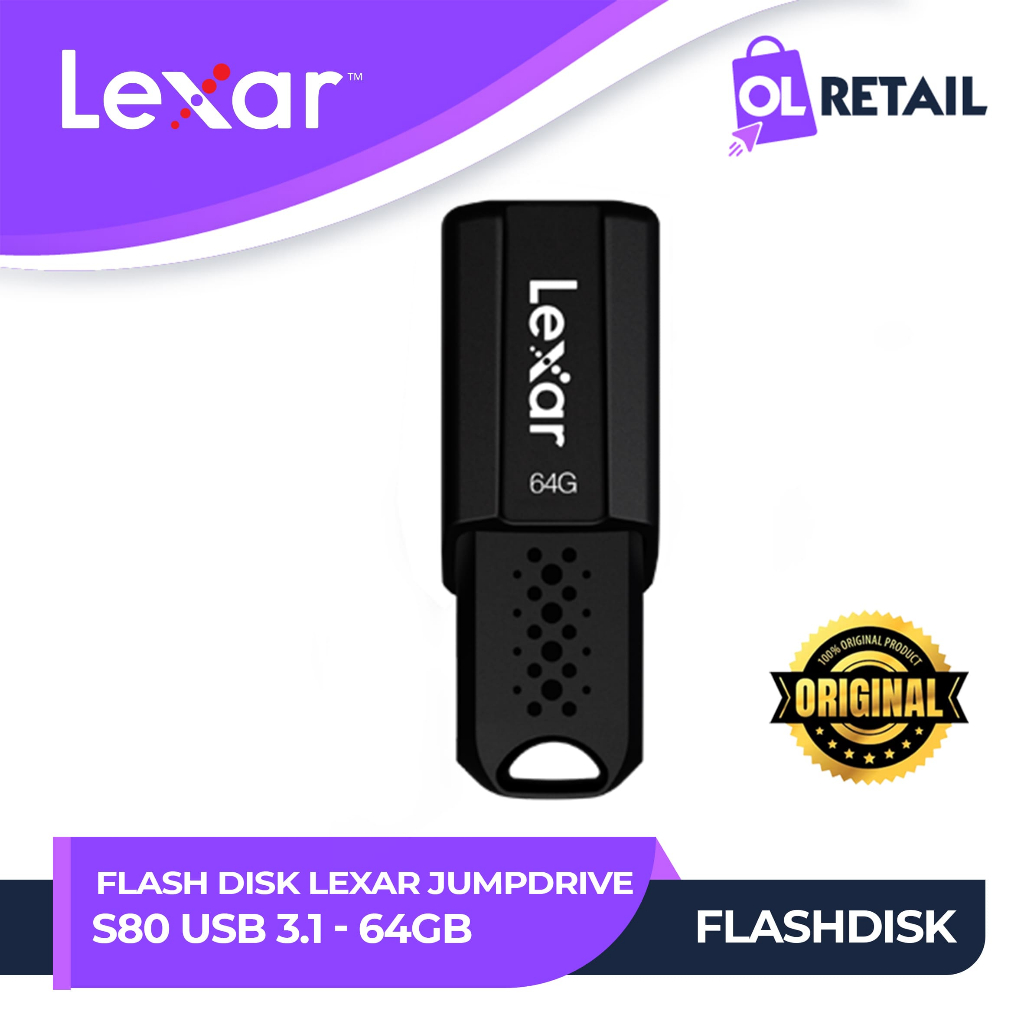Jual Flashdisk Lexar JumpDrive S80 64GB USB 3.0- GARANSI RESMI | Shopee ...
