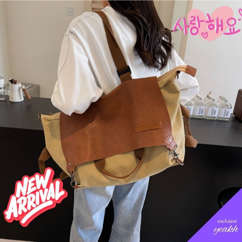 Jual Tas Tote bag kanvas selempang wanita remaja kekinian tas cewek ...