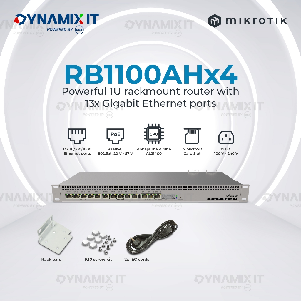 Jual Mikrotik Routerboard RB1100AHX4 Rackmount 1U | Shopee Indonesia